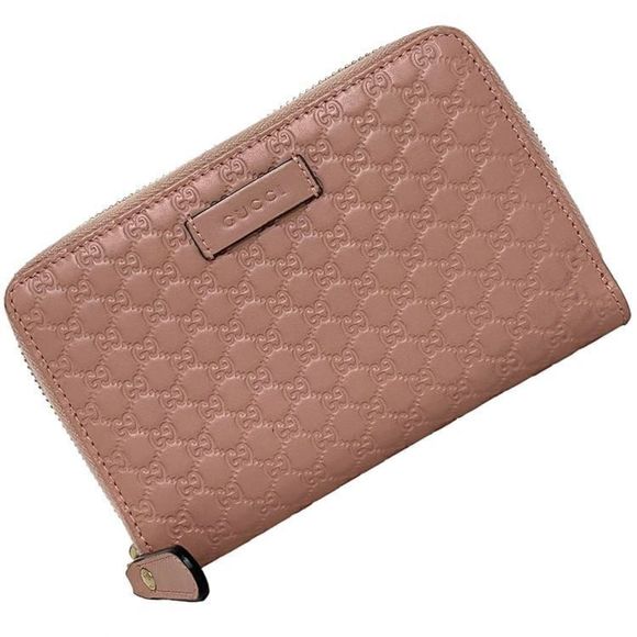 Gucci | Accessories | Gucci Bifold Wallet Pink Gold Micro Shima 449423 ...